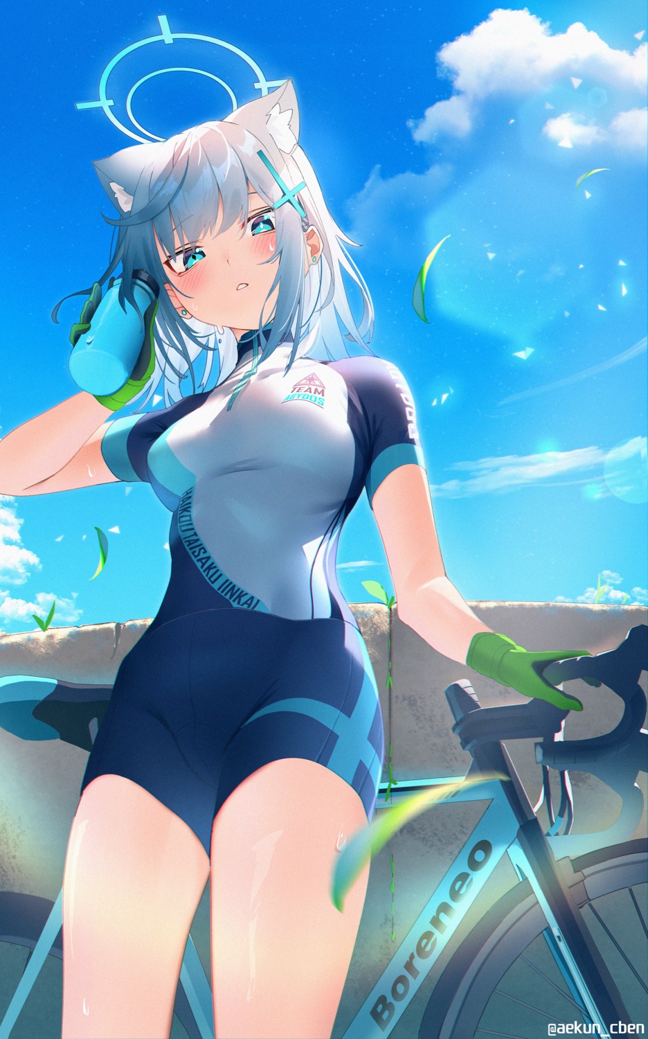 aekun cben blue archive sunaookami shiroko angel animal ears bike shorts nekomimi | #1087667 ...